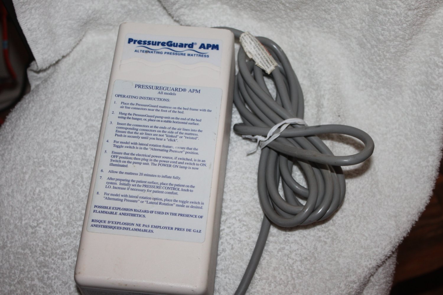 PRESSUREGUARD APM ALTERNATING PRESSURE MATTRESS MODEL 5500 214K