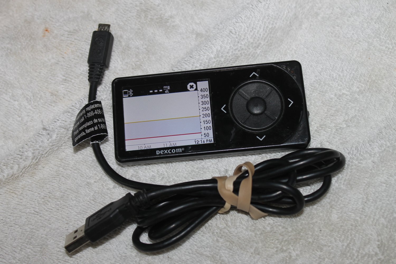 Dexcom Model G5 MT22719 Glucose Monitor Receiver W USB Cable #4 12/18