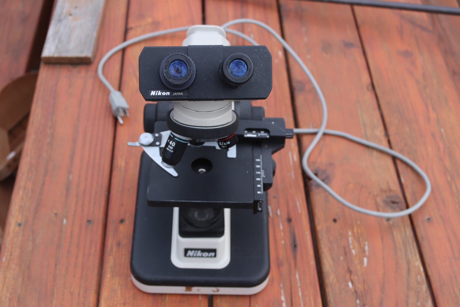 Nikon Labophot Microscope with e 4 /e 40/ e 10 Objectives -Good-3/19