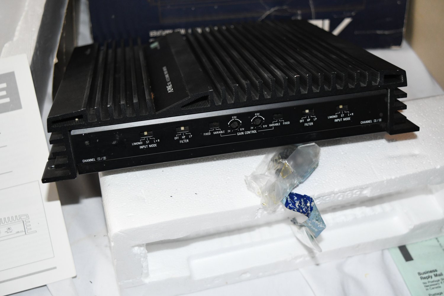 Alpine 3552 car amplifier with box manual old school rare mint 515