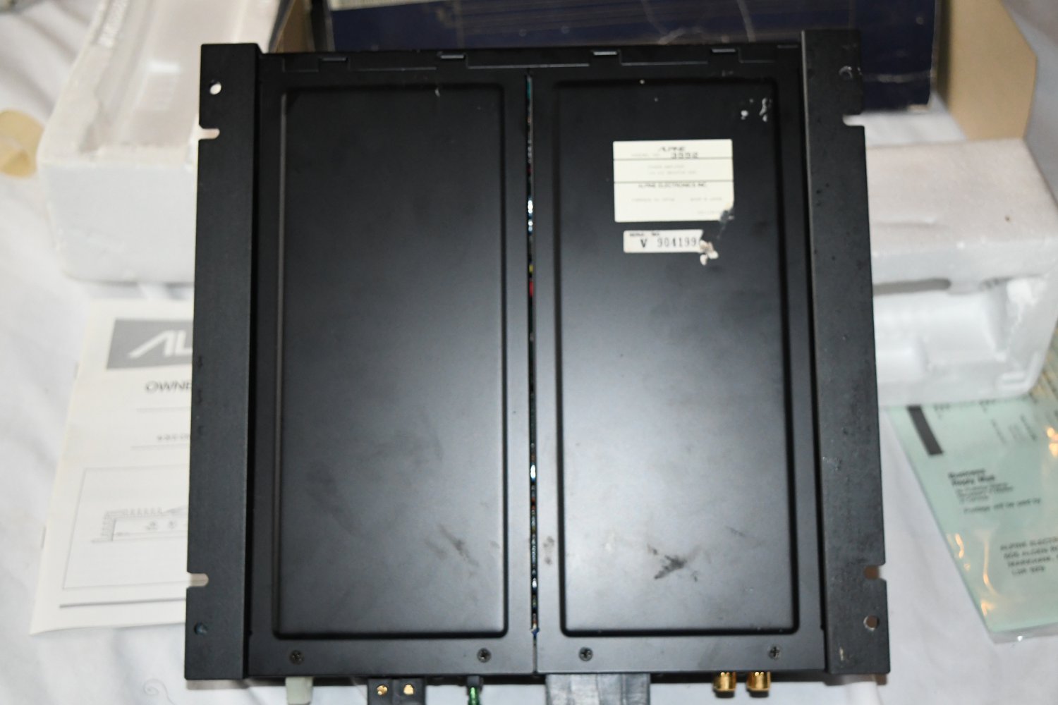 Alpine 3552 car amplifier with box manual old school rare mint 515