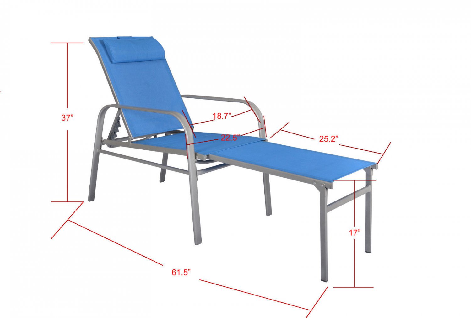 Adjustable Pool Chaise Lounge Chair Recliner Outdoor Patio Chair ...