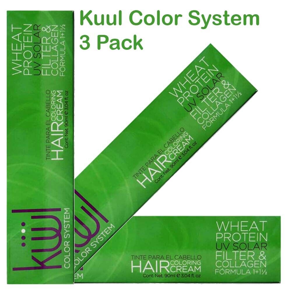 Kuul Color System - Hair Coloring Cream 3 oz (Pack of 3) Tinte para Cabello