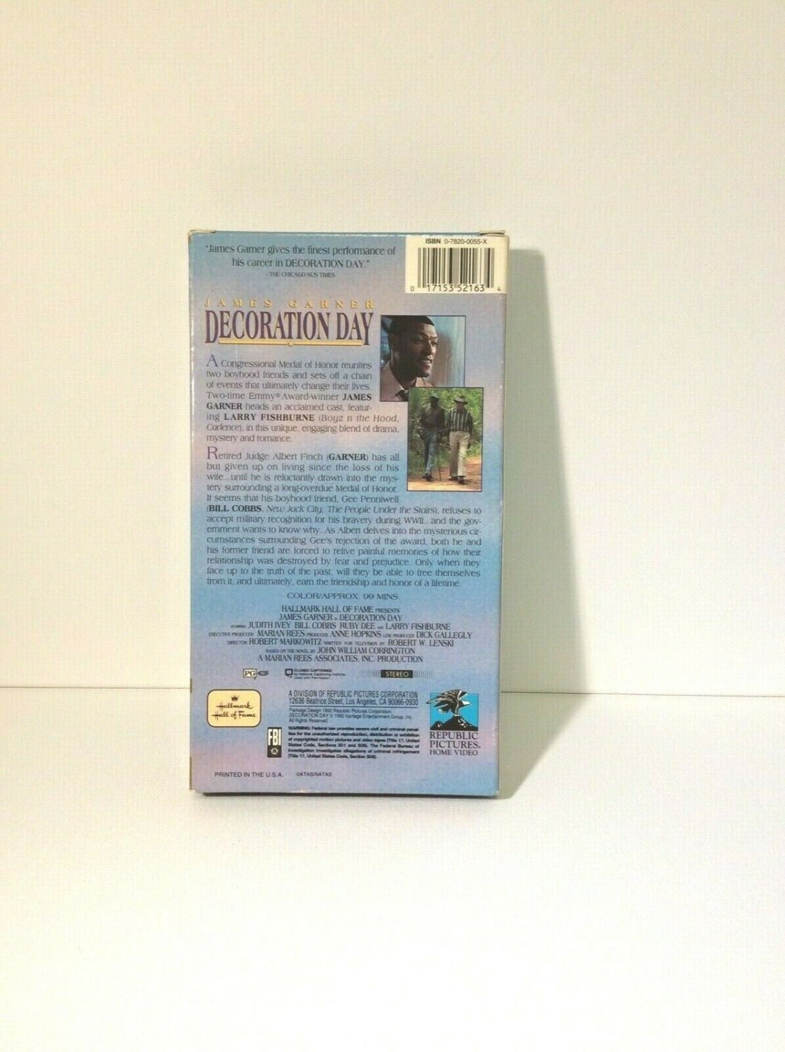 Decoration Day VHS Tape James Garner Hallmark Hall of Fame