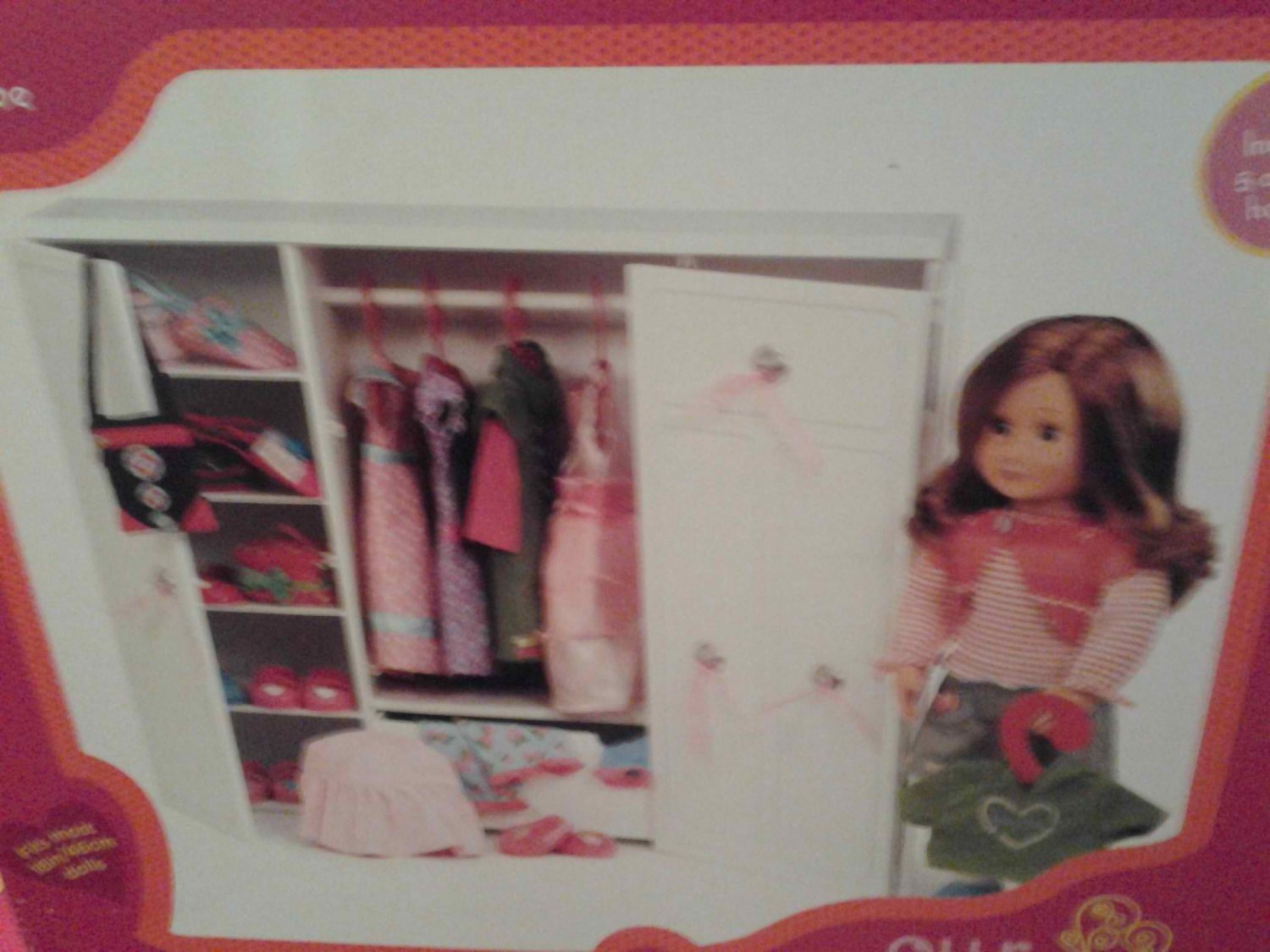 Our Generation Wardrobe Wooden Doll White Wardrobe