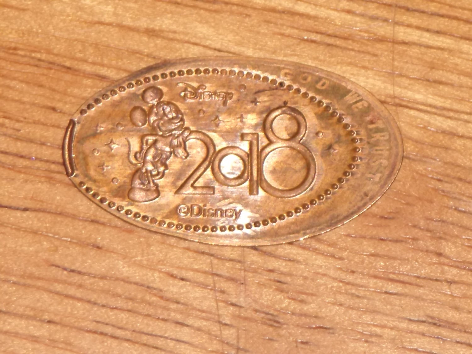 2018 Disney COPPER PENNY Mickey Mouse Elongated Smash WDW Press Coin