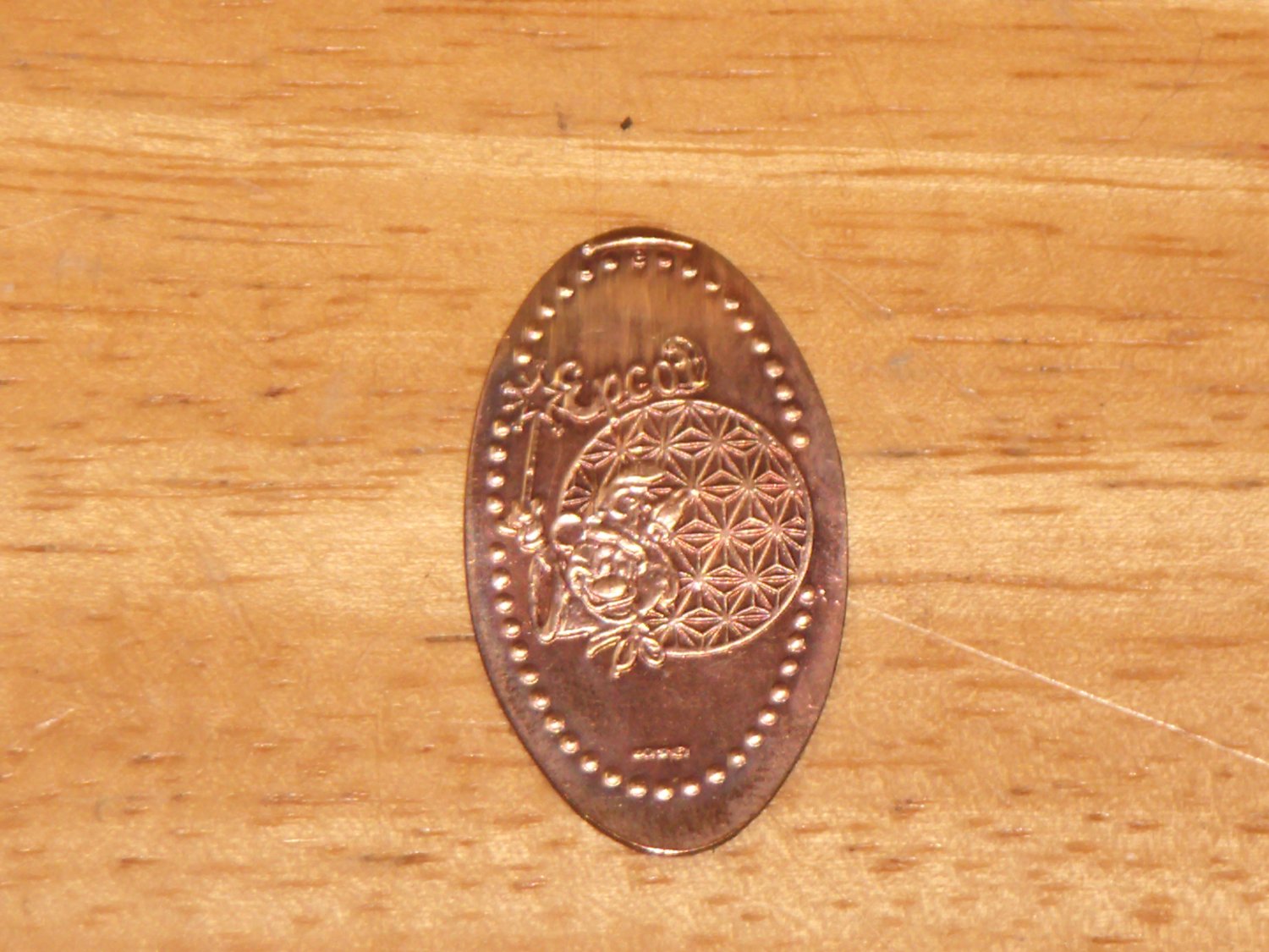 VINTAGE 15 YEAR OLD Disney COPPER PENNY EPCOT BALL LOGO w SORCERER ...