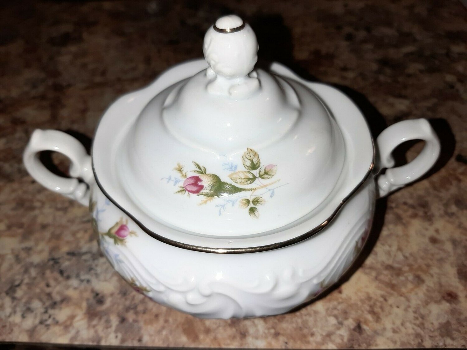FREE SHIPPING Wawel Poland Moss Rose Pattern Covered Serving Bowl with ...