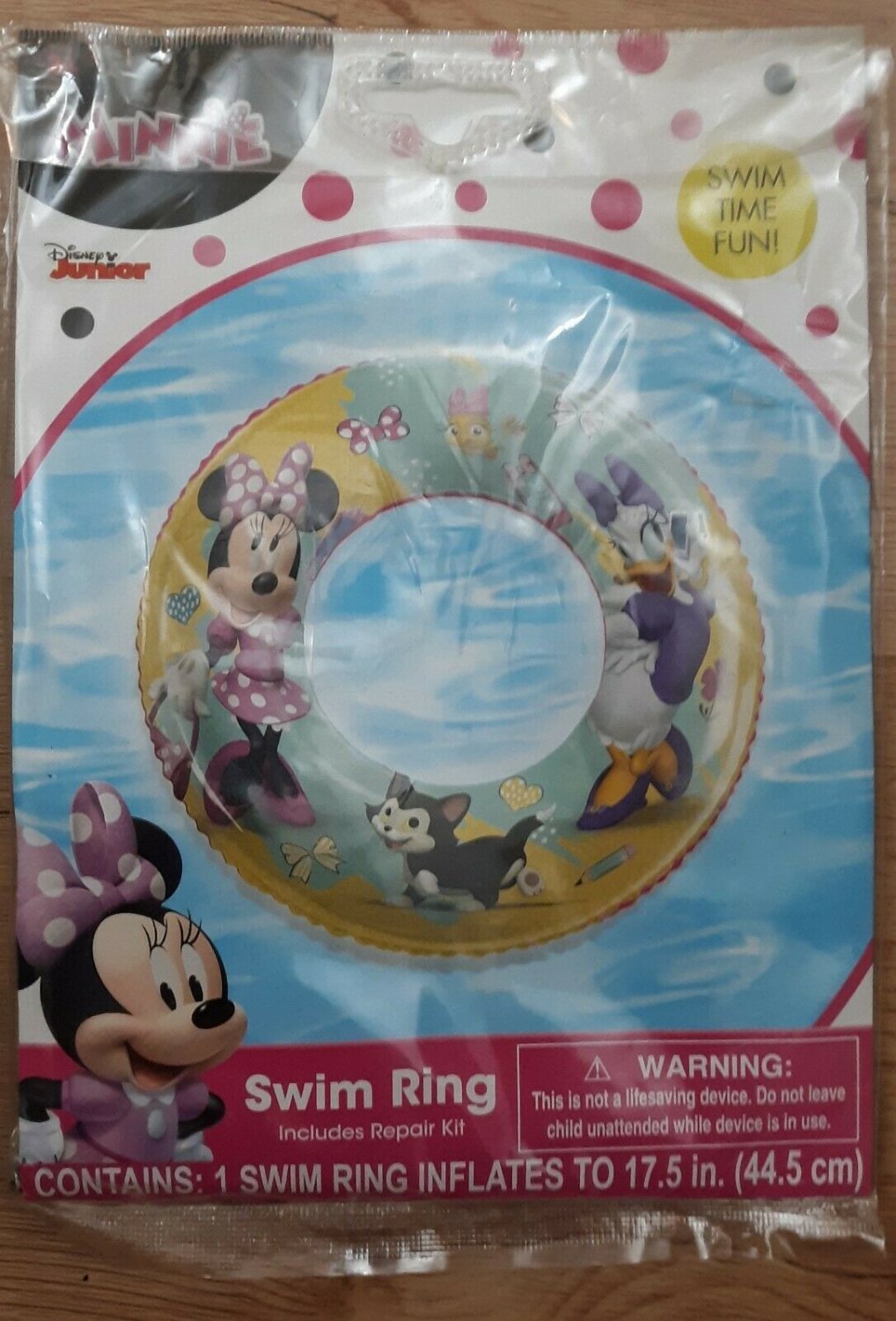 NEW DISNEY Junior Minnie Mouse Swim Ring NIP Daisy Duck Blow Up Age 3+