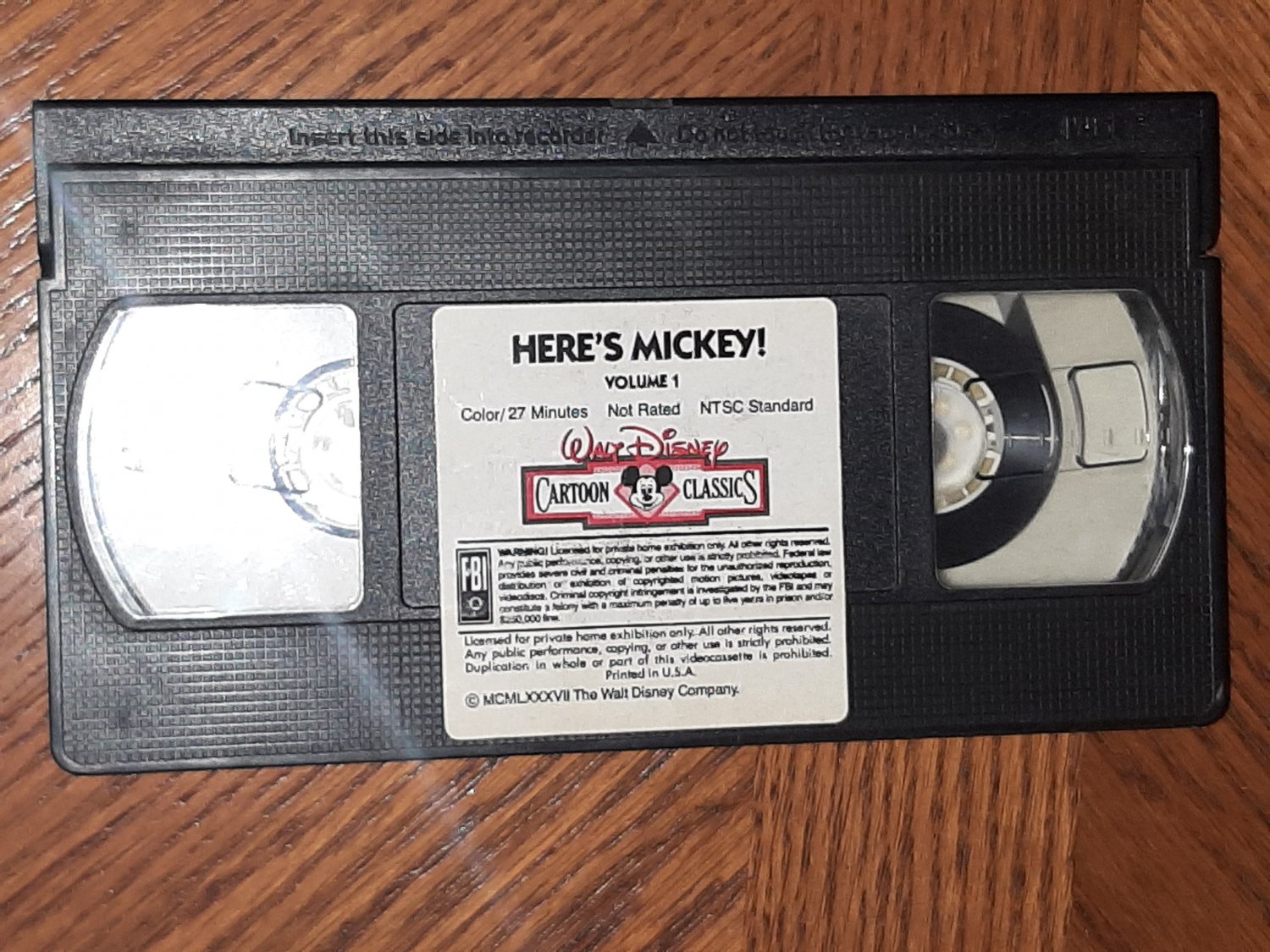 HERE'S MICKEY VHS Tape VOLUME 1 WALT DISNEY COMPANY CARTOON CLASSICS ...