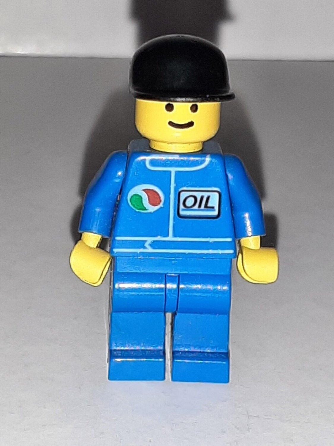 LEGO Blue Oil Man Mini Figure Blue Shirt Black Hat Minifigure