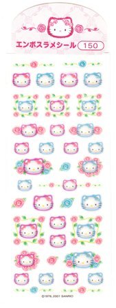 Japan Sanrio Hello Kitty Glittery Rose Sticker KAWAII