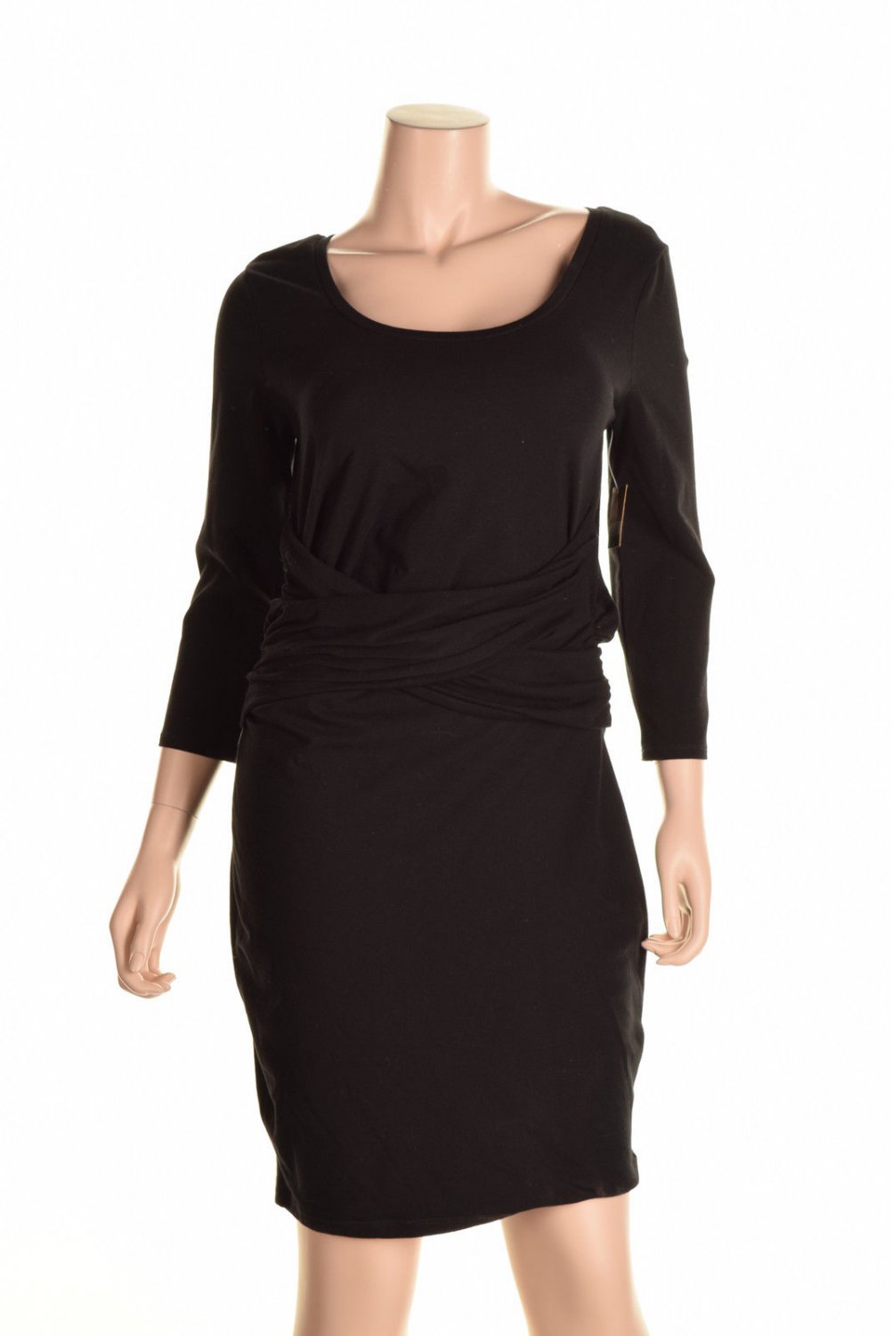 Rachel Rachel Roy Three Quarter Sleeve Ruched T Black L (Size) Women'S ...