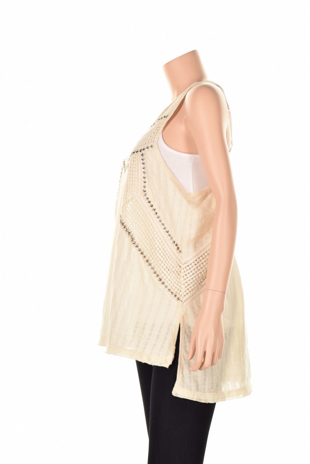 Free People Trinity Sleeveless Crochet Tan Cream M ( Size ) Women'S ...