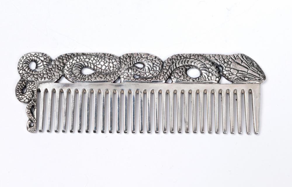 Silver Hair comb "Snake"