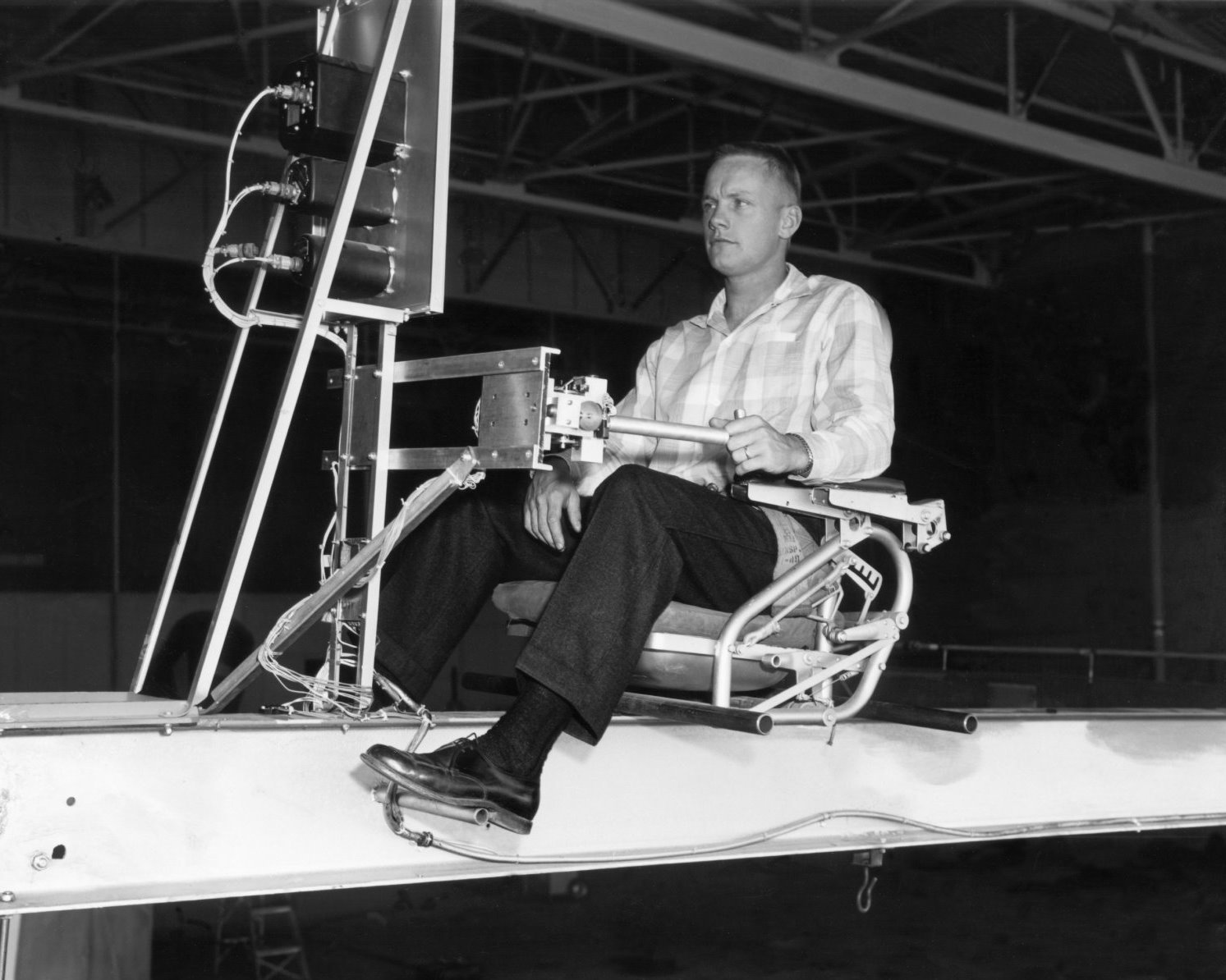 NACA RESEARCH PILOT NEIL ARMSTRONG ON X-15 SIMULATOR - 8X10 NASA PHOTO ...