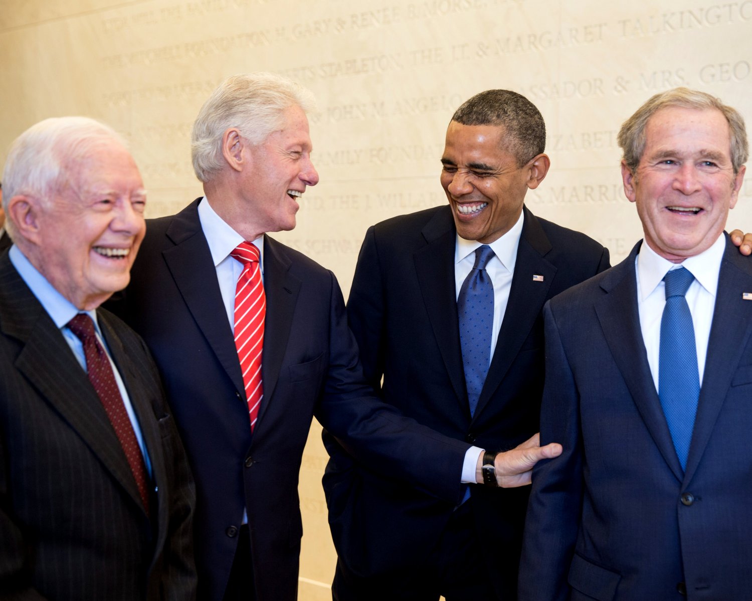 PRESIDENT BARACK OBAMA WITH CARTER, CLINTON, GEORGE W. BUSH 8X10 PHOTO ...