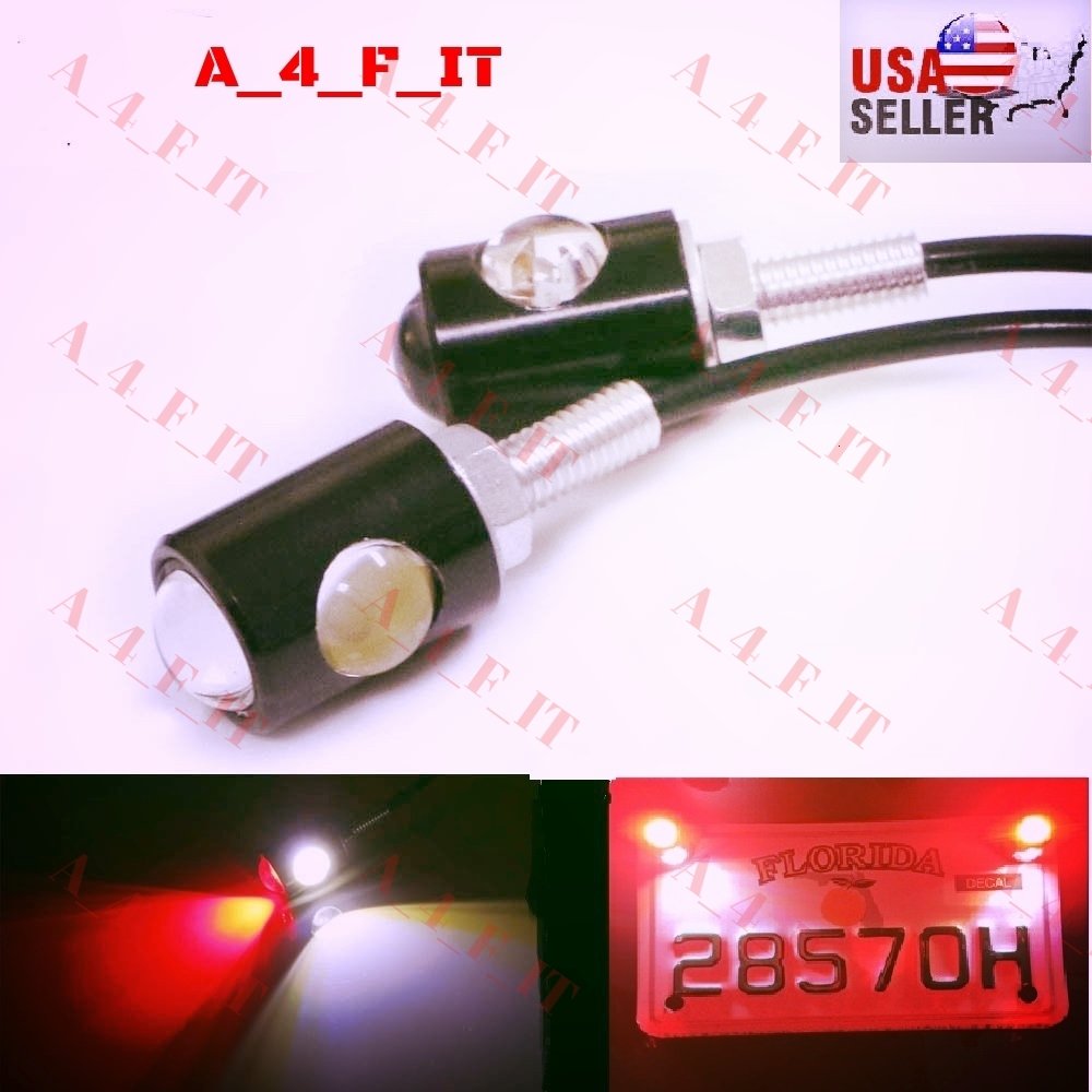 Bright White SMD Bolt-On LED License Plate Lights For Car Motorcycle Bike