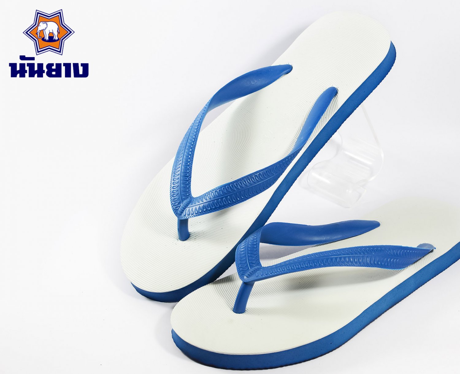 Thai Classic Genuine Nanyang Elephant Brand Rubber Slippers (Blue) Size ...