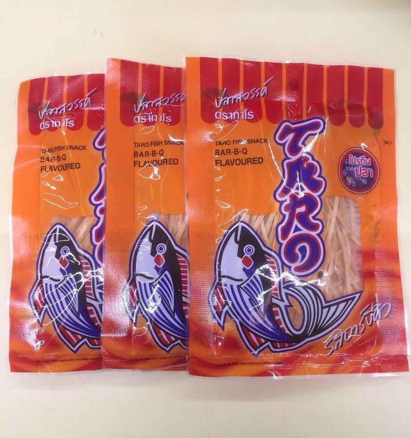 32g x 3 TARO fish snack thai dried food " BAR-B-Q FLAVOR " standard ...