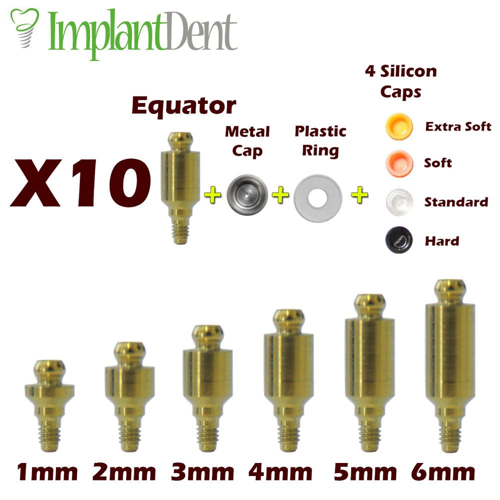 10 Equator Set Titanium Abutment Dental Implant Dentist Internal Hex ...