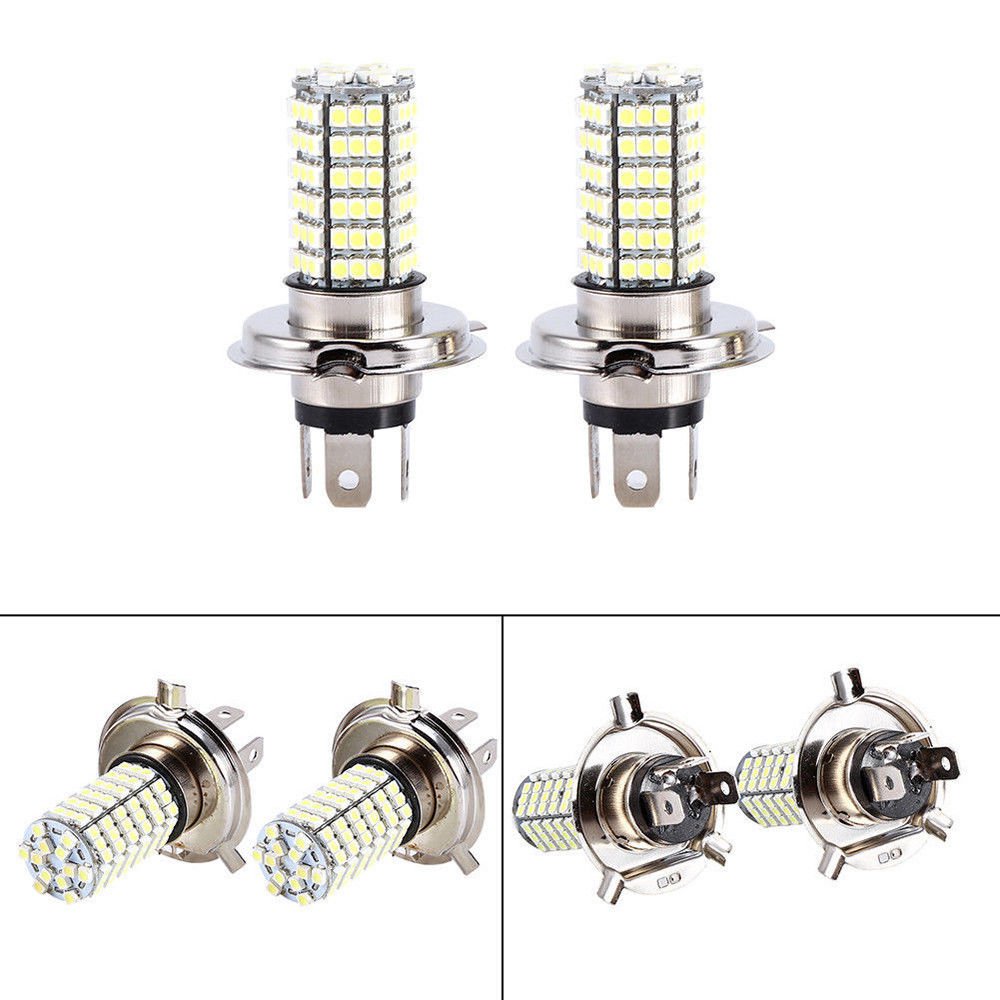 2PC 6500K H4 120 SMD Car Light Bulb Hi/Low Beam LED Fog Headlight 9003 HB2 Lamp