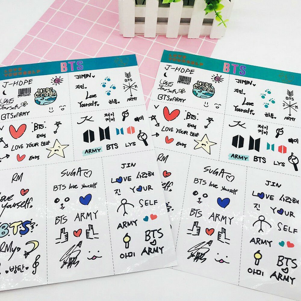 Kpop BTS Bangtan Boys 3D Self-Adhesive Laptop Notebook Phone Sticker 1Pack