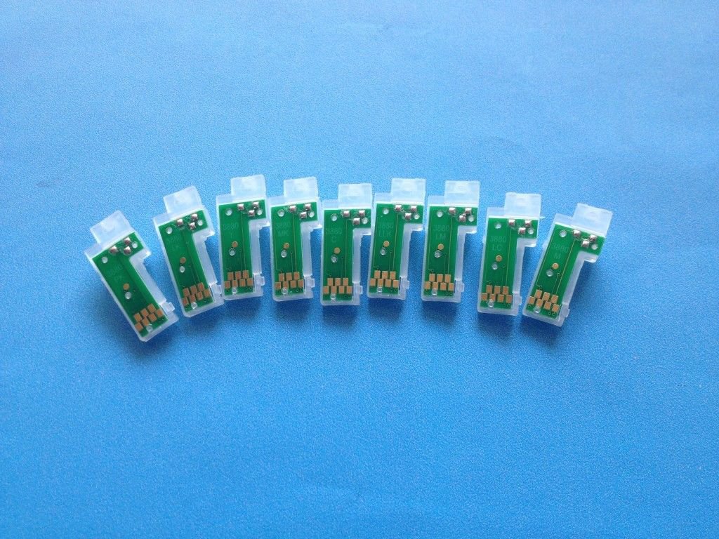 Permanent Chip / Auto Reset Chip for Epson Pro 3880 3850 Printer; 9pcs/set