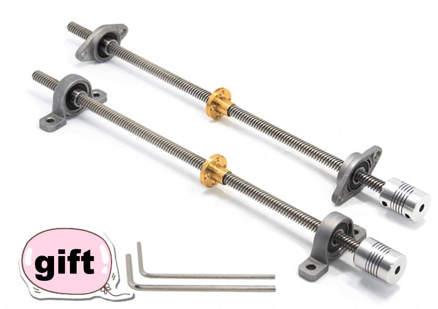 T8 Lead screw+brass copper nut KFL08 bearing Bracket+Flexible Coupling ...