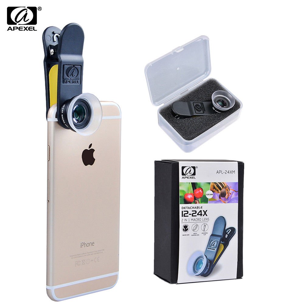 2 in 1 Macro Lens Kit for Smart Phone/ipad/Tablet PC ,12X+24X Macro lens