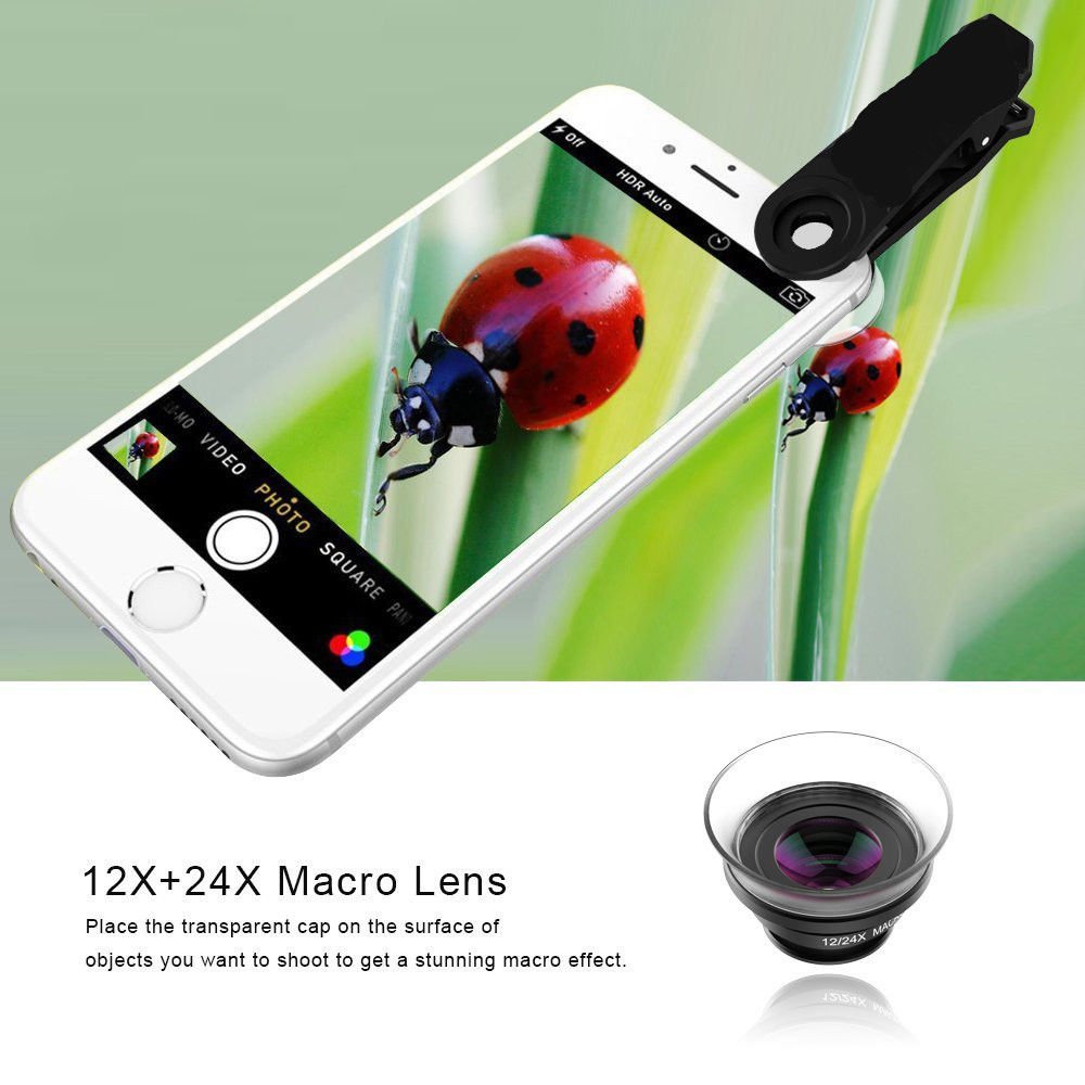 2 in 1 Macro Lens Kit for Smart Phone/ipad/Tablet PC ,12X+24X Macro lens
