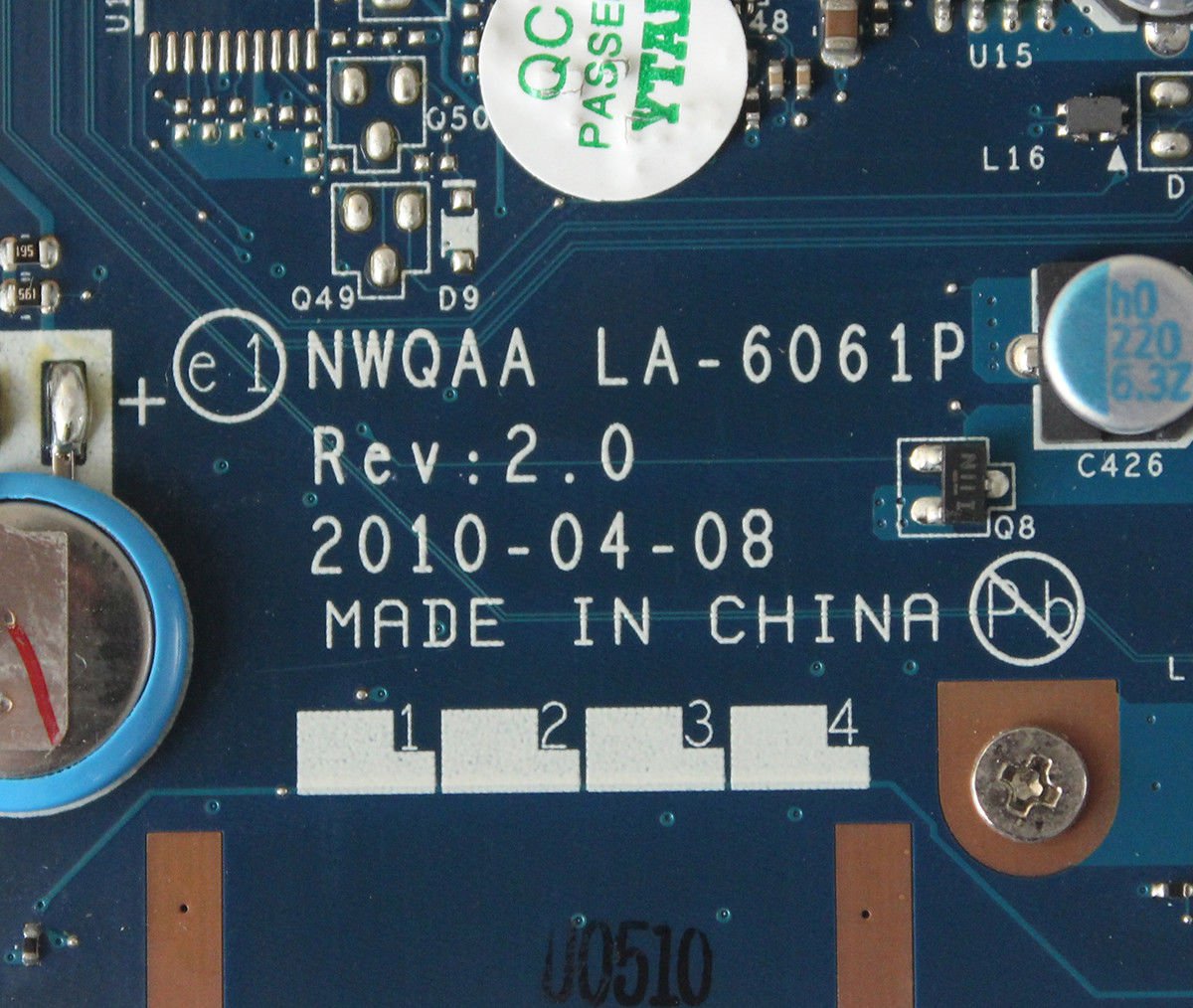 For Toshiba Satellite A660 A665 Motherboard NWQAA LA-6061P HM55 PGA988A ...