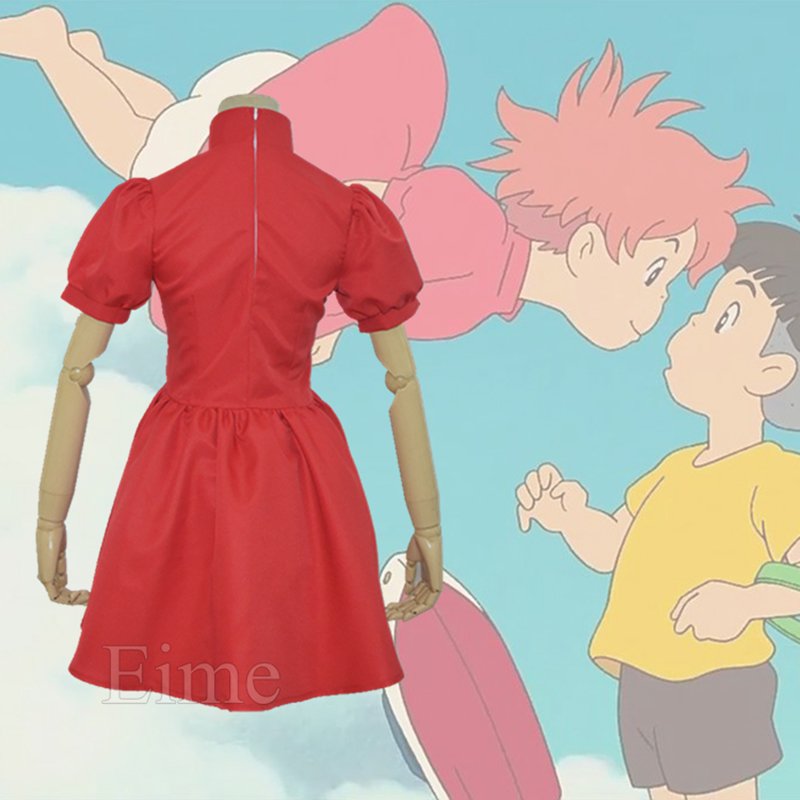 Free Shipping Hayao Miyazaki Movie PONYO Cosplay Costume Lovely ...