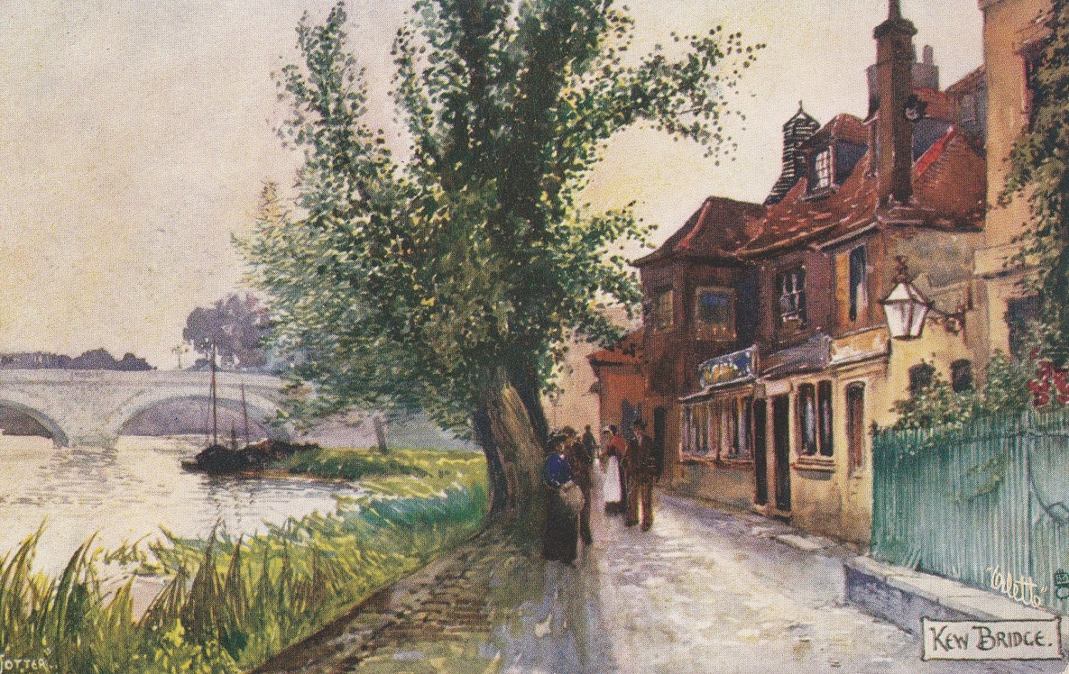 Raphael Tuck Postcard Vintage OILETTE Kew Bridge Middlesex