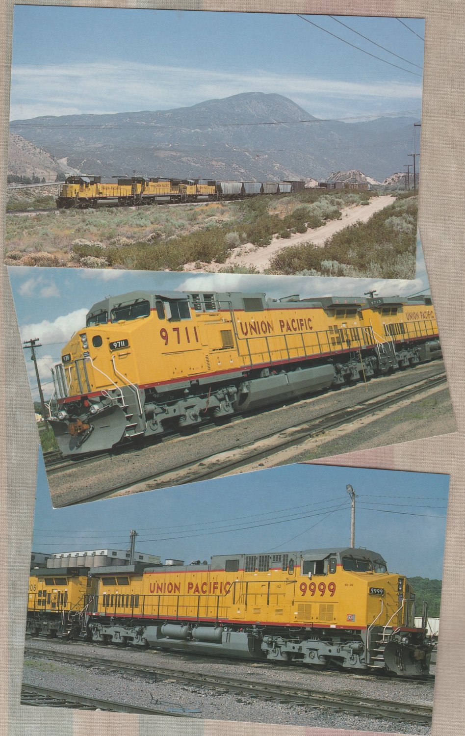 UNION PACIFIC RAILROAD Postcards Lot of 3 Trains