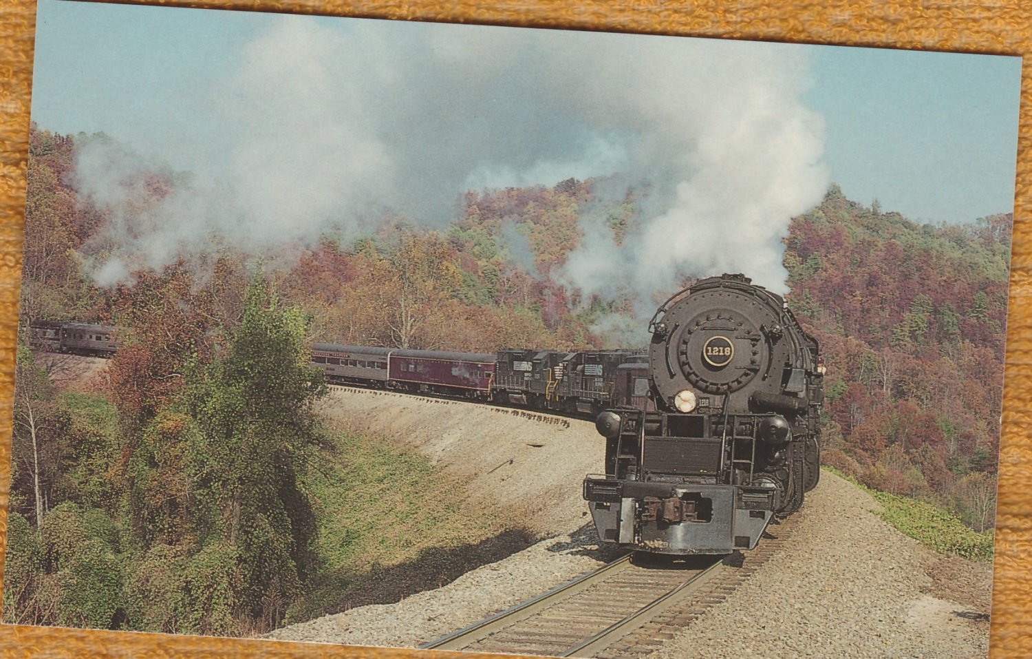 Norfolk and Western's Locomotive #1218 Postcard Railroad Train
