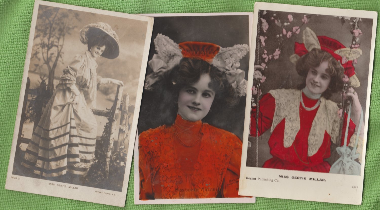 Miss Gertie Millar Postcards Antique English Edwardian Actress Singer