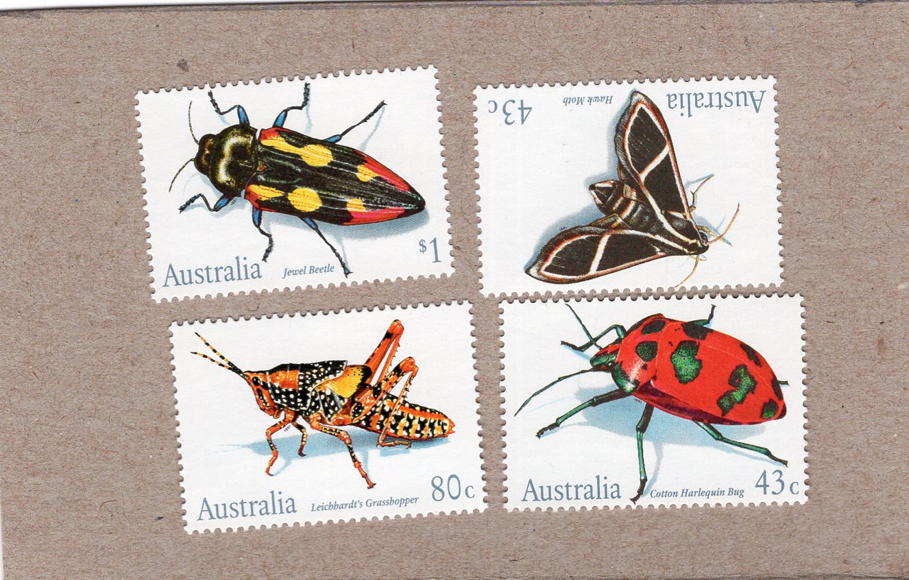 Bugs, Insects Australia Postage Stamps, Complete Set, Hawk Moth, Beetle ...