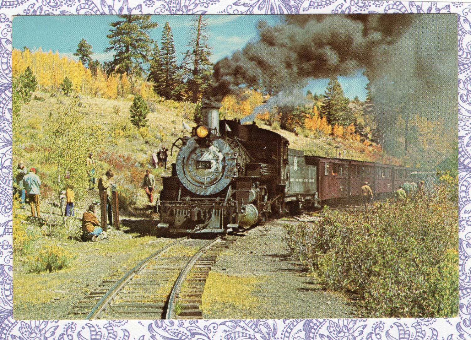 Steam Locomotive, Train Postcard, Railroad