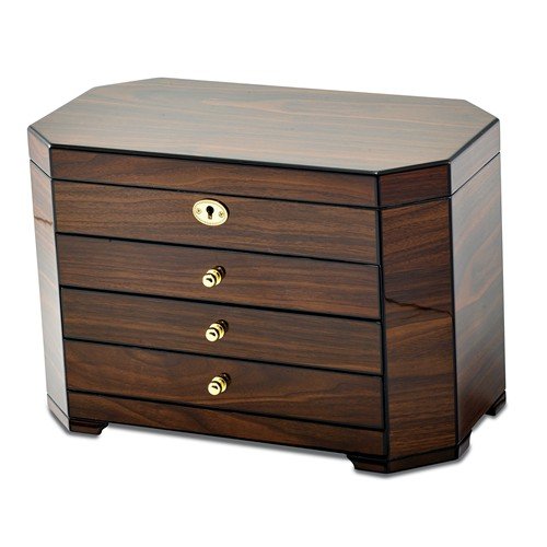 Walnut Wood Locking Jewelry Box