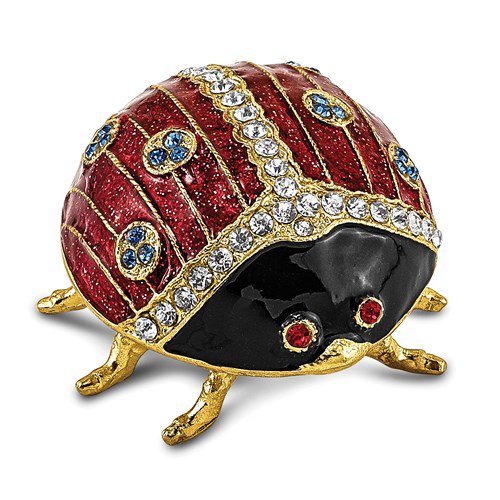 Bejeweled Lady Bug Trinket Box