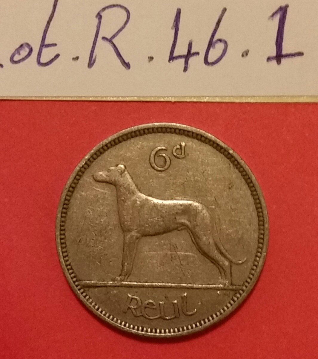 Pre-decimal Irish "Reul" / half shilling or sixpence. Éire coin