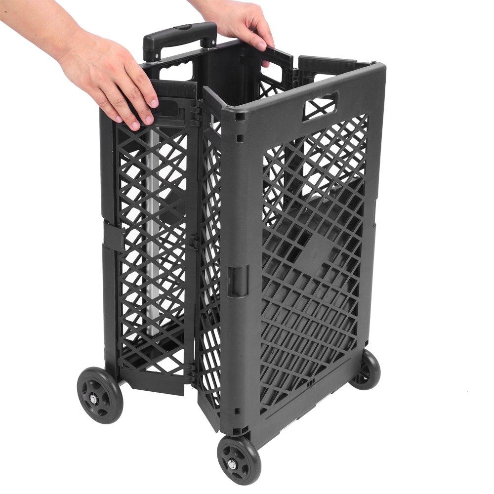 Collapsible Mesh Rolling Utility Cart with 4 Wheels