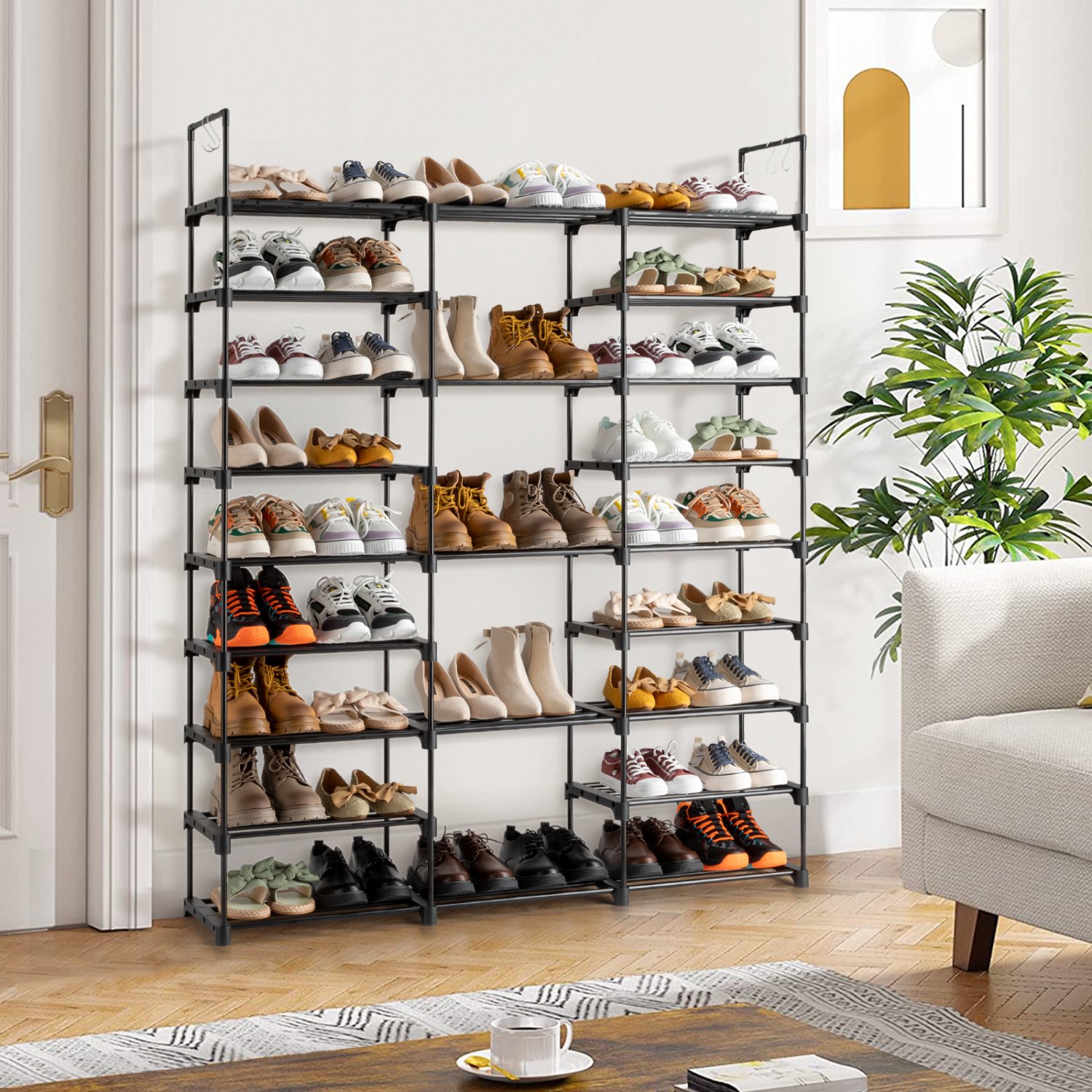 9-Tier Shoe Rack for Entryway Holds 50-55 Pairs Shoe