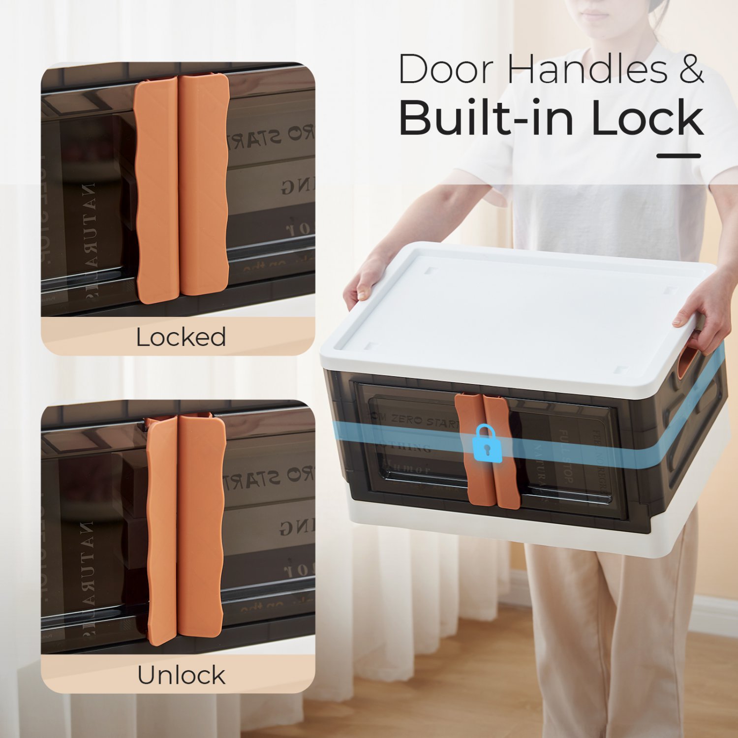 Folding Storage Bin with Lids & Wheels