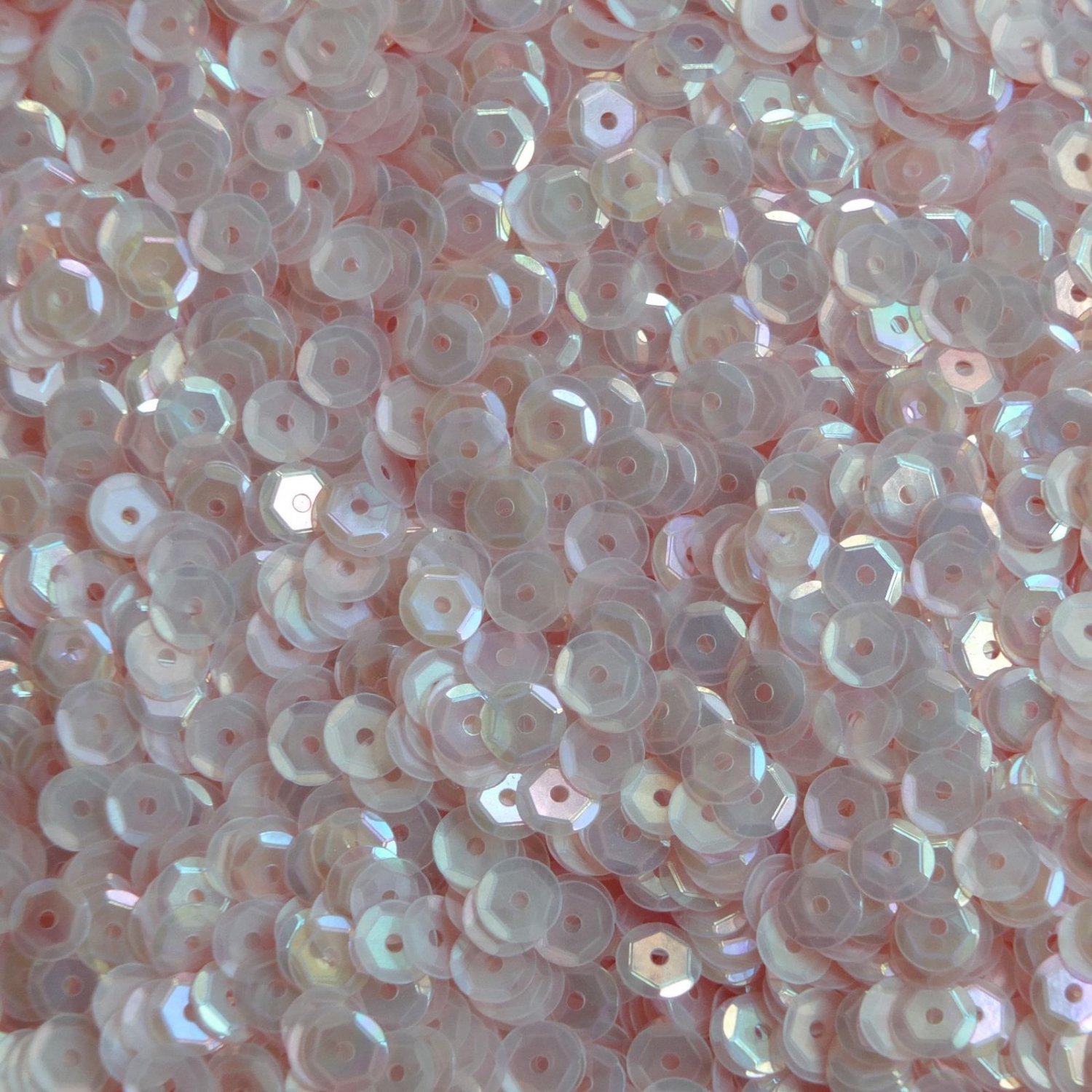 5mm Round Cup Sequins Pale Pink Semi Frost Rainbow Loose Paillettes ...