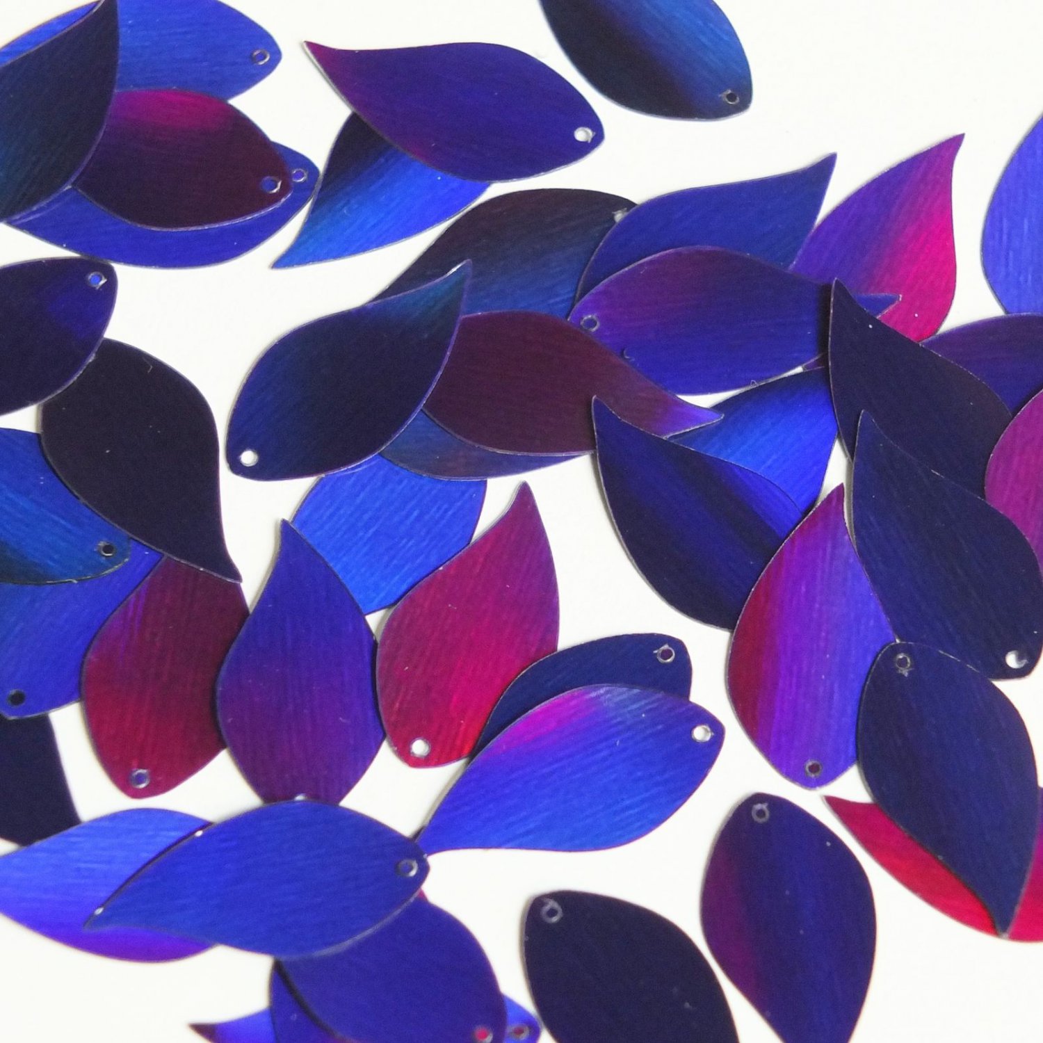 Vine Leaf Sequin 1" Deep Purple Lazersheen Reflective Metallic Couture ...