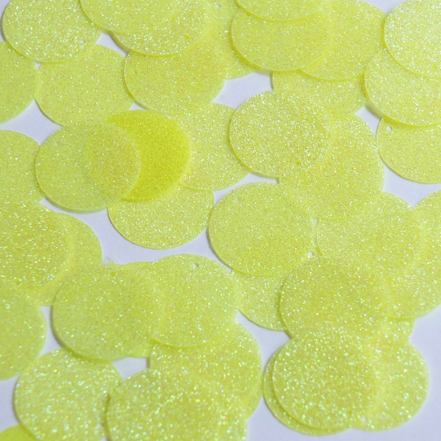 Round Sequin 24mm Yellow Neon Neon Metallic Sparkle Glitter Texture ...