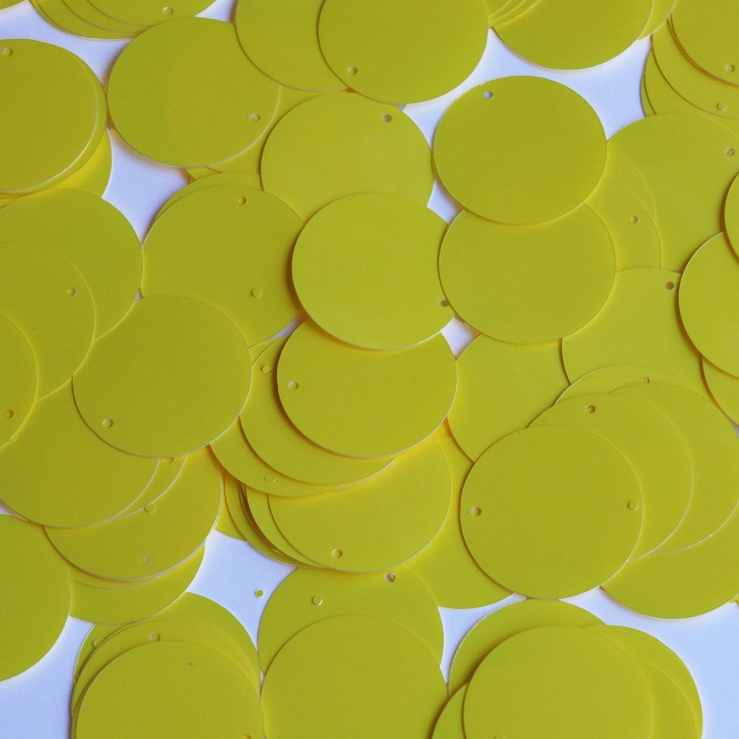 Round Sequin 24mm Yellow Opaque Glossy High Shine Loose Couture Paillettes