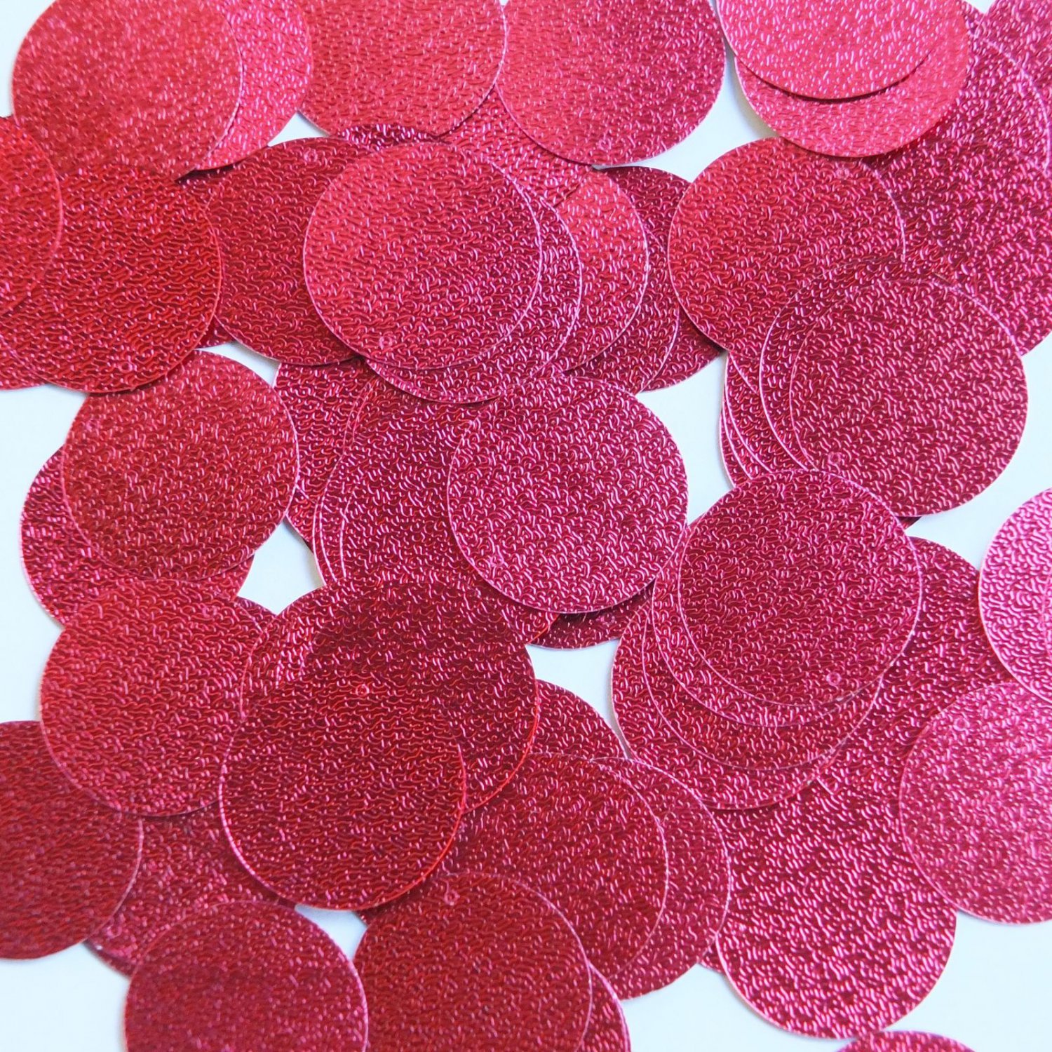 Round Sequin 24mm Berry Red Pink Metallic Embossed Texture Couture ...
